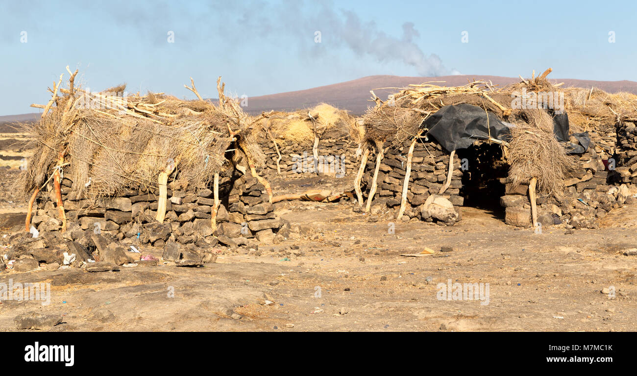 in ethiopia africa the poor house of people in the desert of stone ...