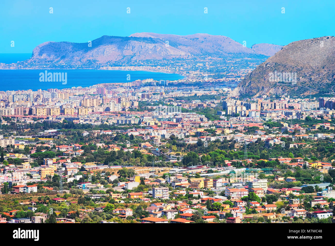 Scenery with cityscape and landscape of Palermo, Sicily, Italy Stock ...