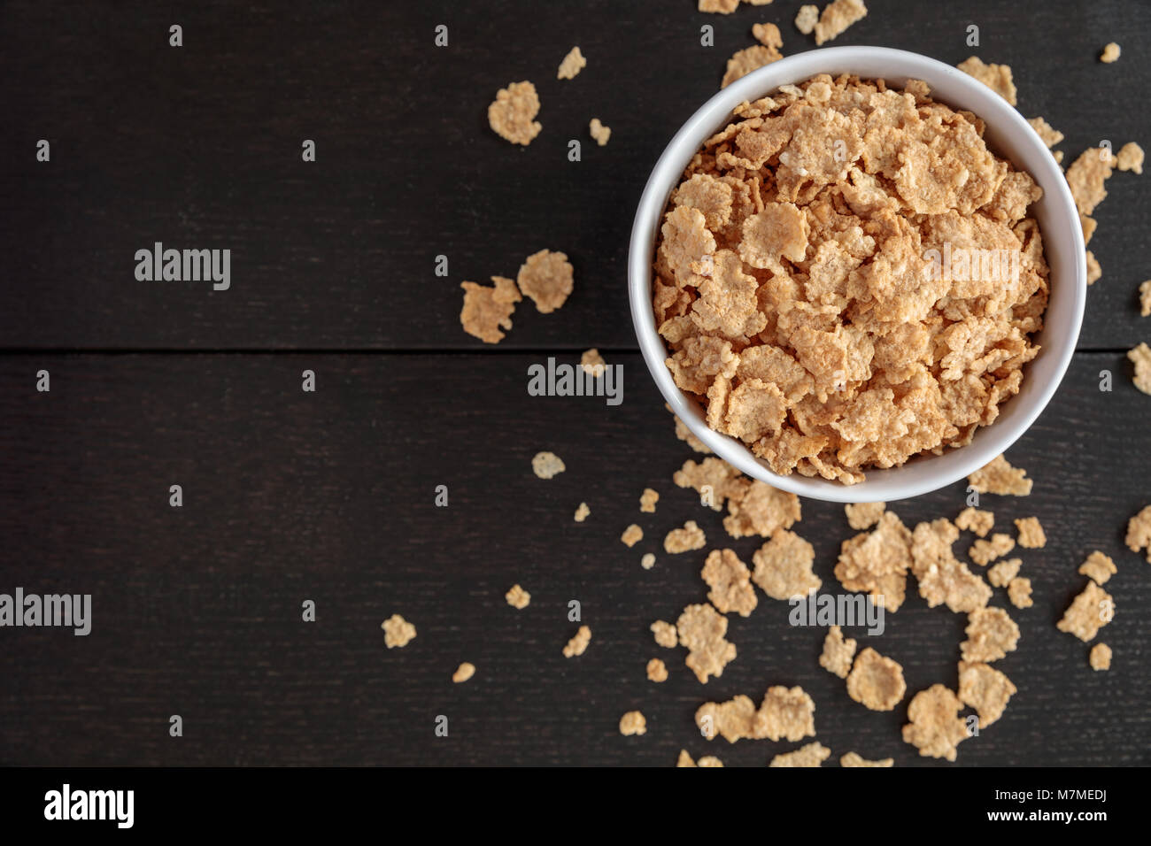 Healthy Corn Flakes with milk for Breakfast on table, food and drink ...