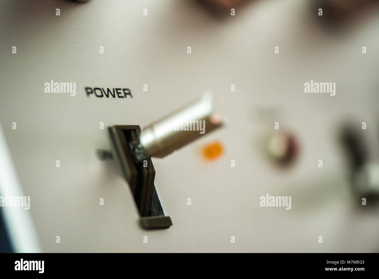 power control knob of vintage hi-fi amplifier Stock Photo - Alamy
