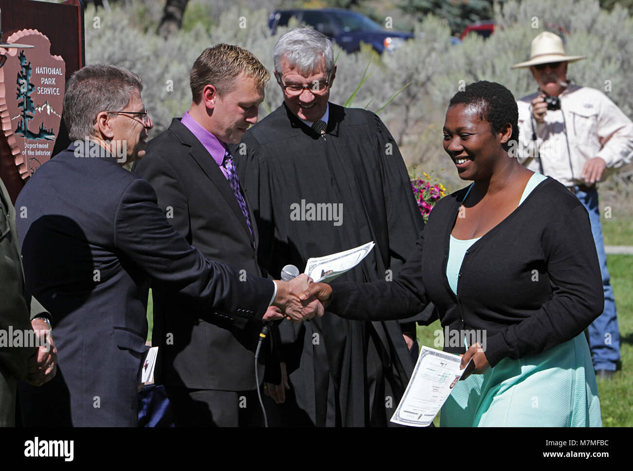 Naturalization Ceremony at Mammoth Hot Springs in Yellowstone National ...