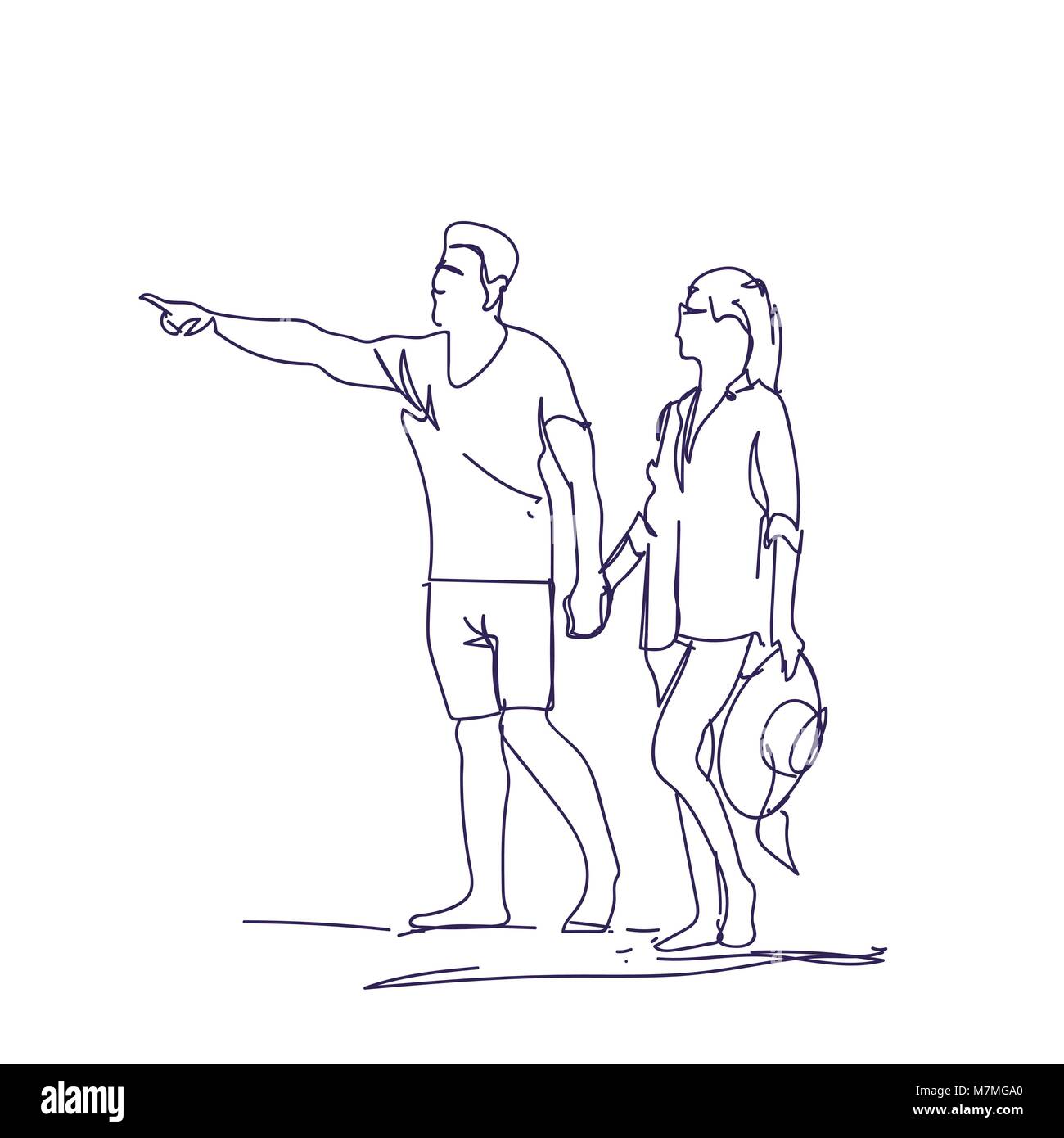 Woman walking sketch hi-res stock photography and images - Alamy