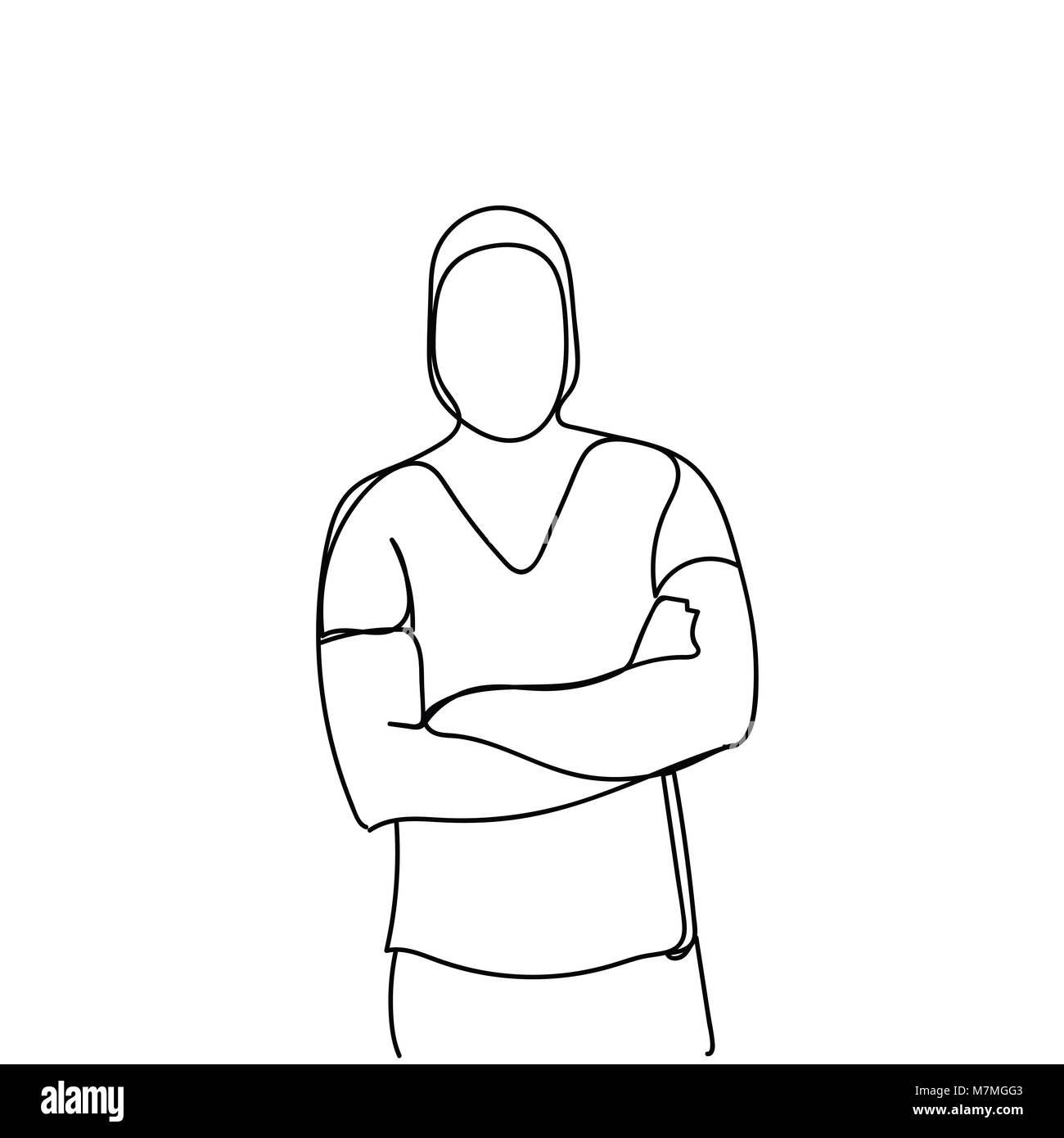 Male Silhouette Doodle, Portrait Of Man Isolated On White Background ...