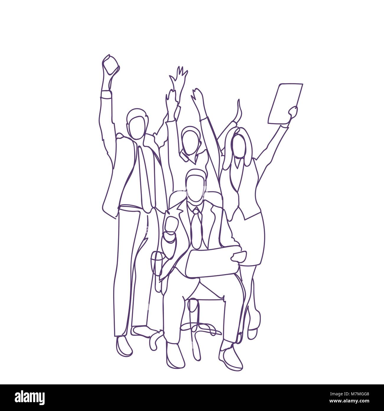 Team cheering work Stock Vector Images - Alamy