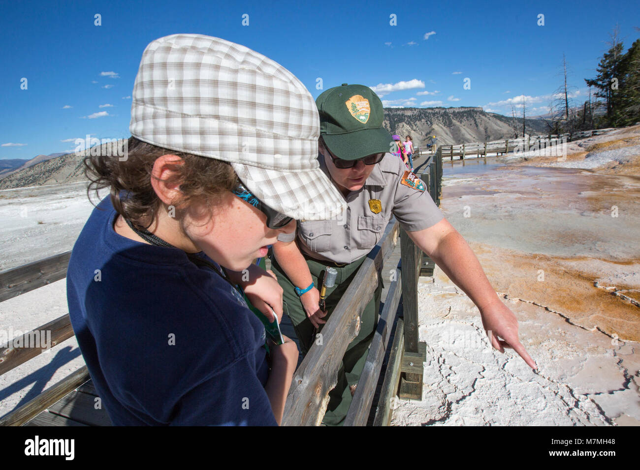 Expedition Yellowstone at Mammoth Hot Springs REYP ranger leading ...