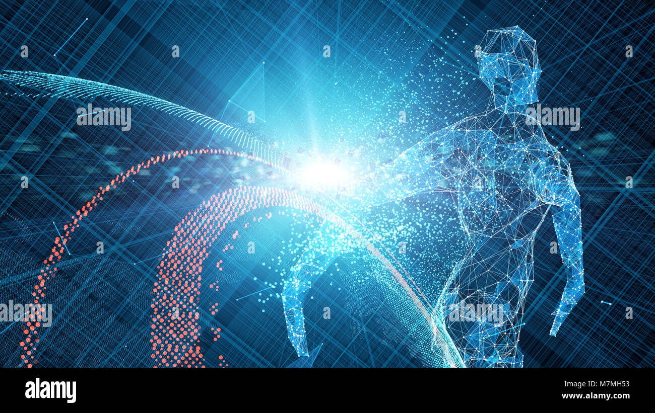 Future Human Technology, Global Networking Stock Photo - Alamy