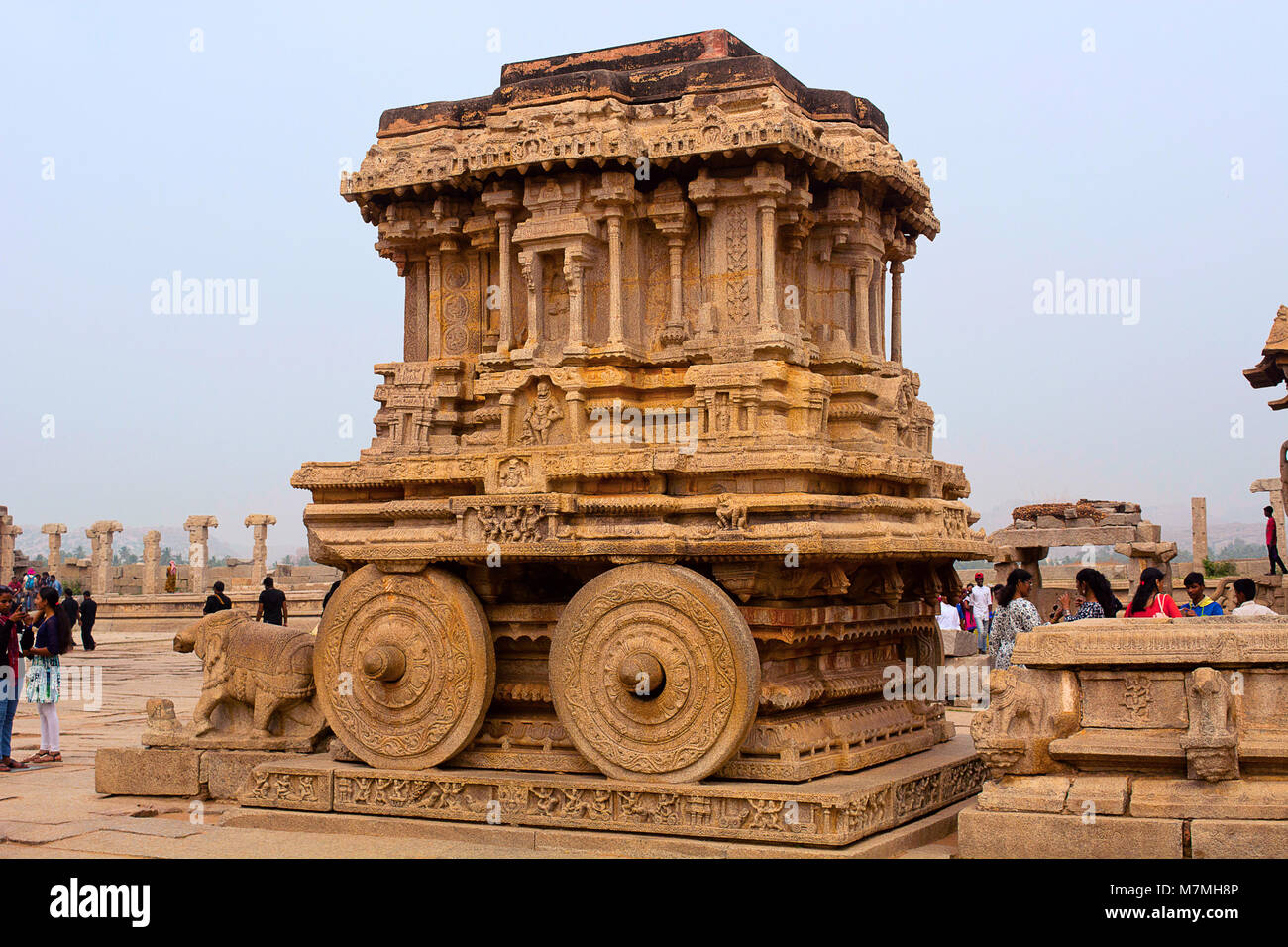 Stone chariot or ratha. General view Hampi, Karnataka, India Stock ...