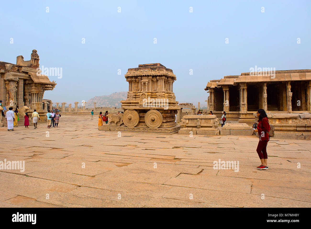 Stone chariot or ratha. General view Hampi, Karnataka, India Stock ...
