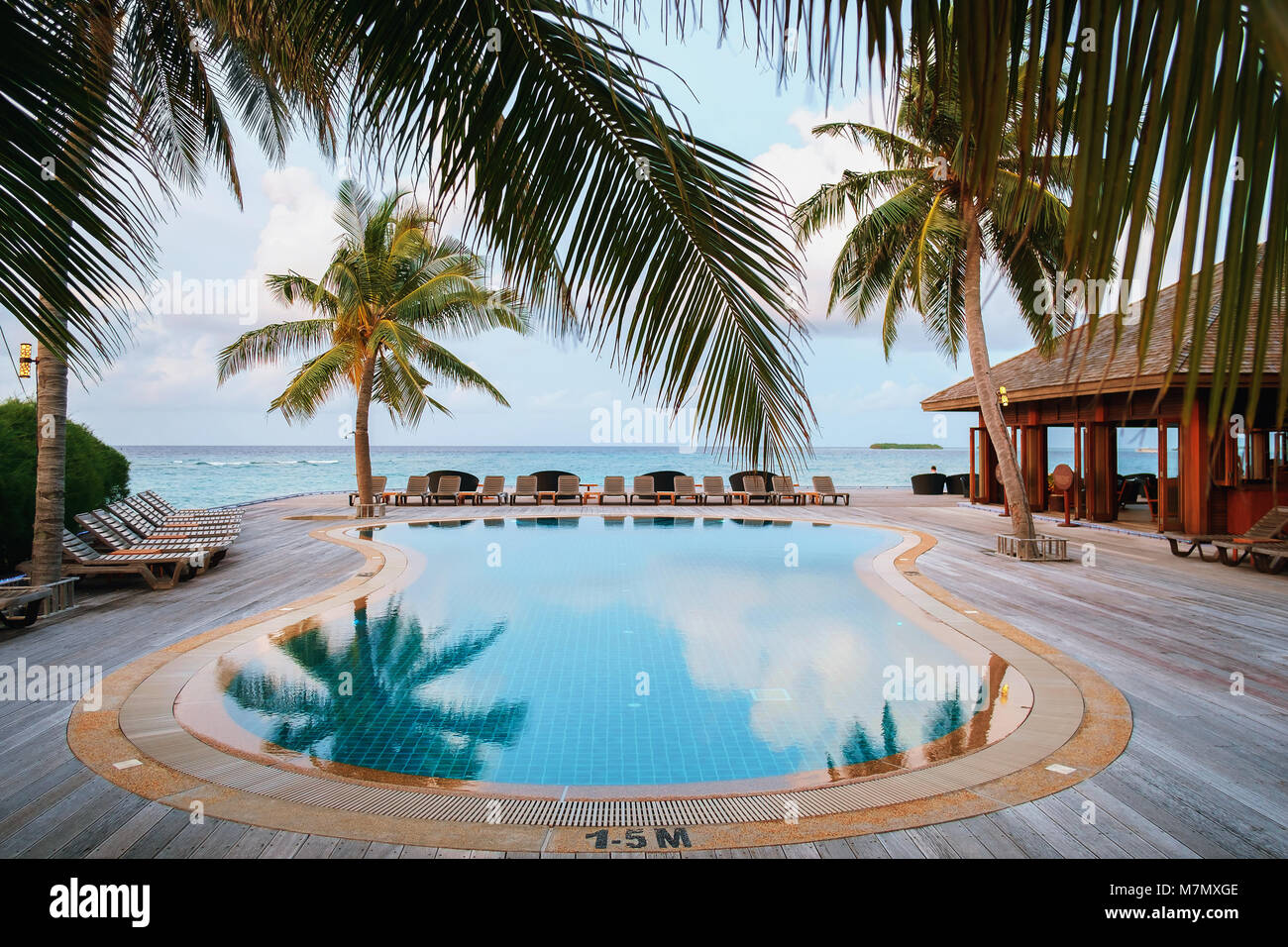 Swimming pool overlooking the ocean Stock Photo - Alamy