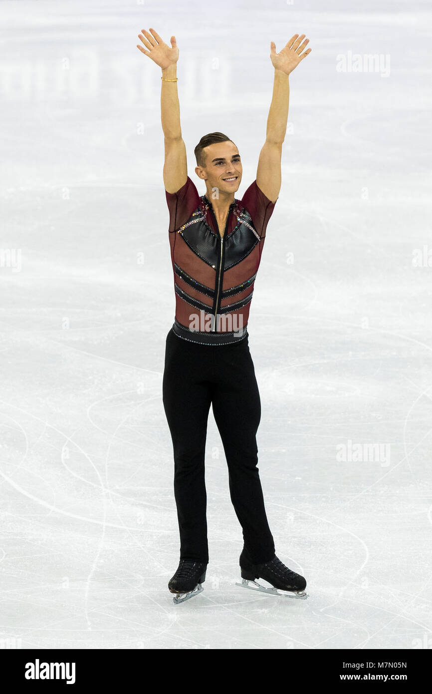 Adam Rippon (USA) competing in the Figure Skating Men,s Short ...