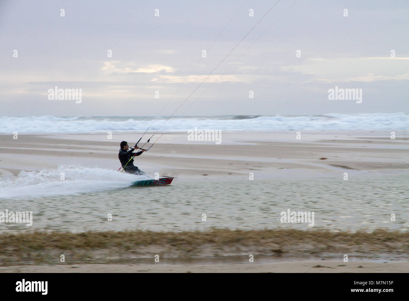 Kite surfer on ocean sea, water sport Stock Photo - Alamy