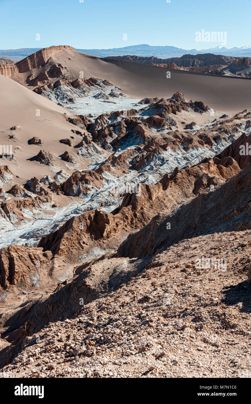 Valle de la Luna (Moon Valley) in Atacama Desert near San Pedro de Atacama, Antofagasta - Chile ...