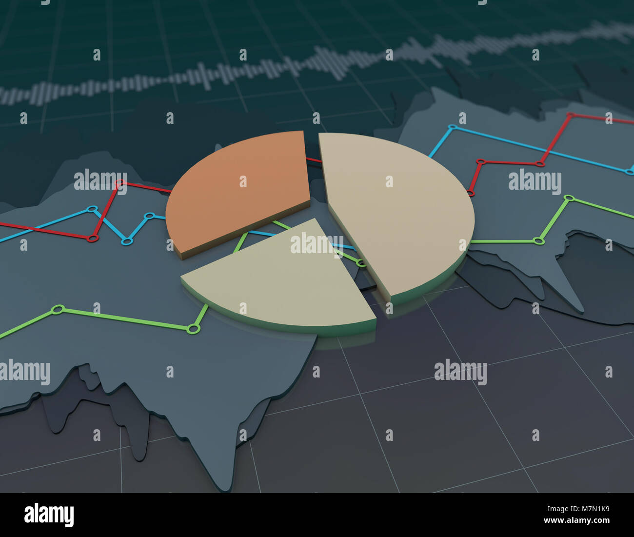 Financial statistics infographics, wealth accumulation, pie chart Stock ...