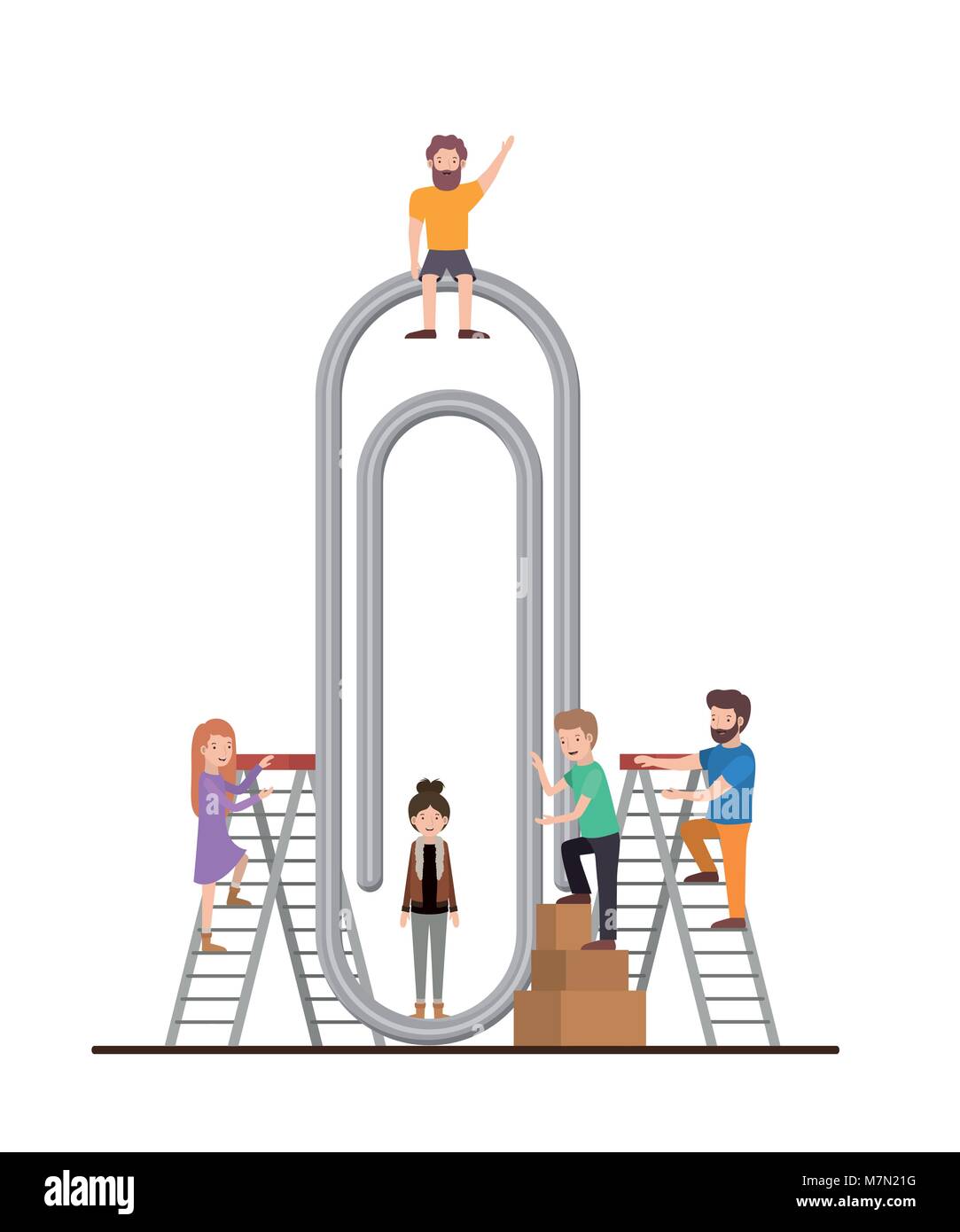 Paper clip project Stock Vector Images - Alamy