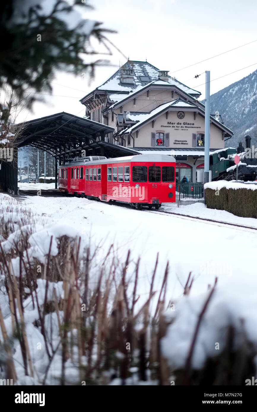 The Montenvers Railway or Chemin de fer du Montenvers in Chamonix ...
