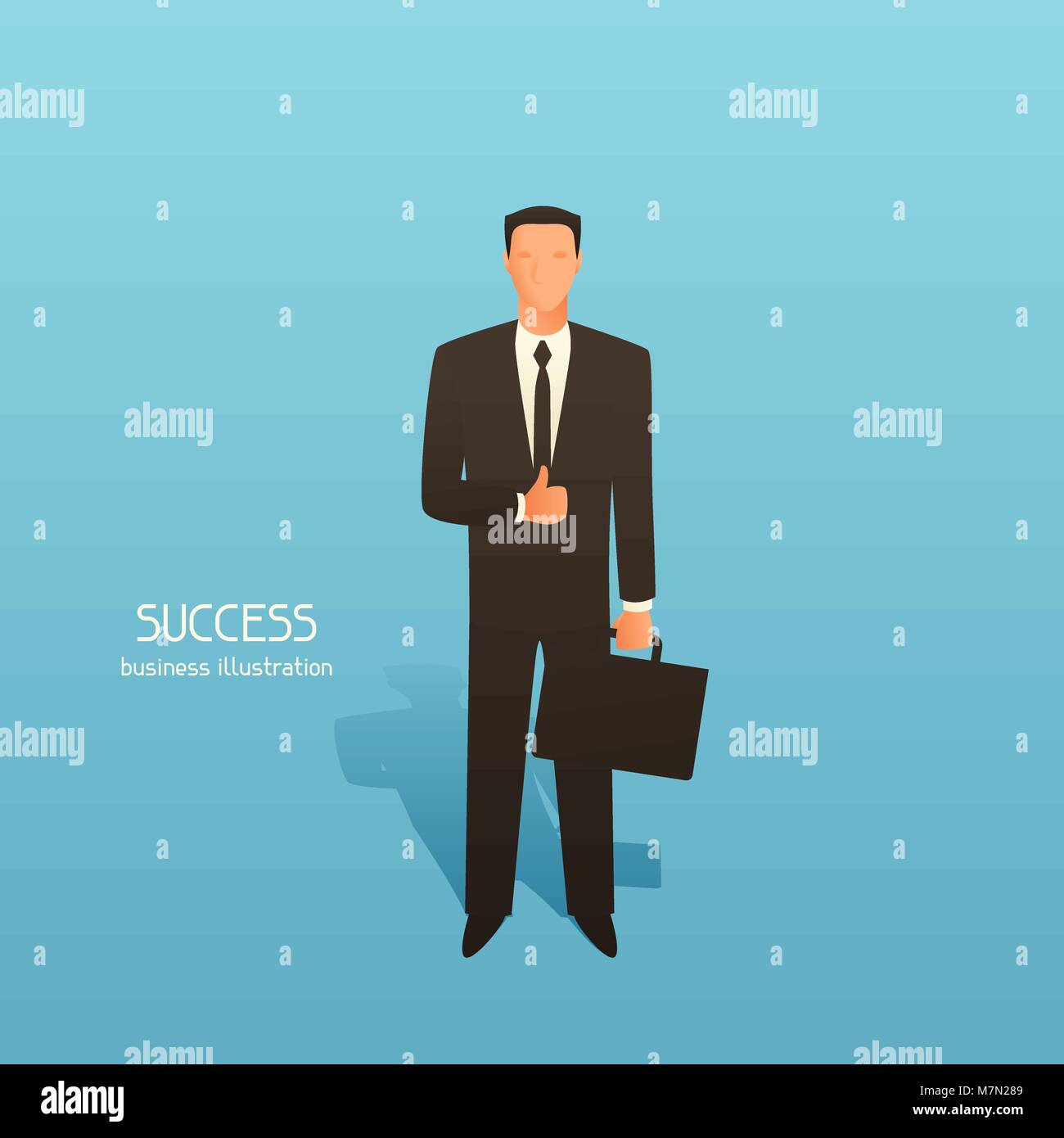 Success business conceptual illustration with businessman. Image for ...