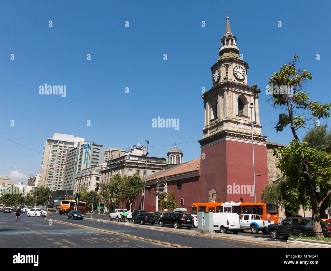 SANTIAGO DE CHILE, CHILE - JANUARY 26, 2018: The church of San ...