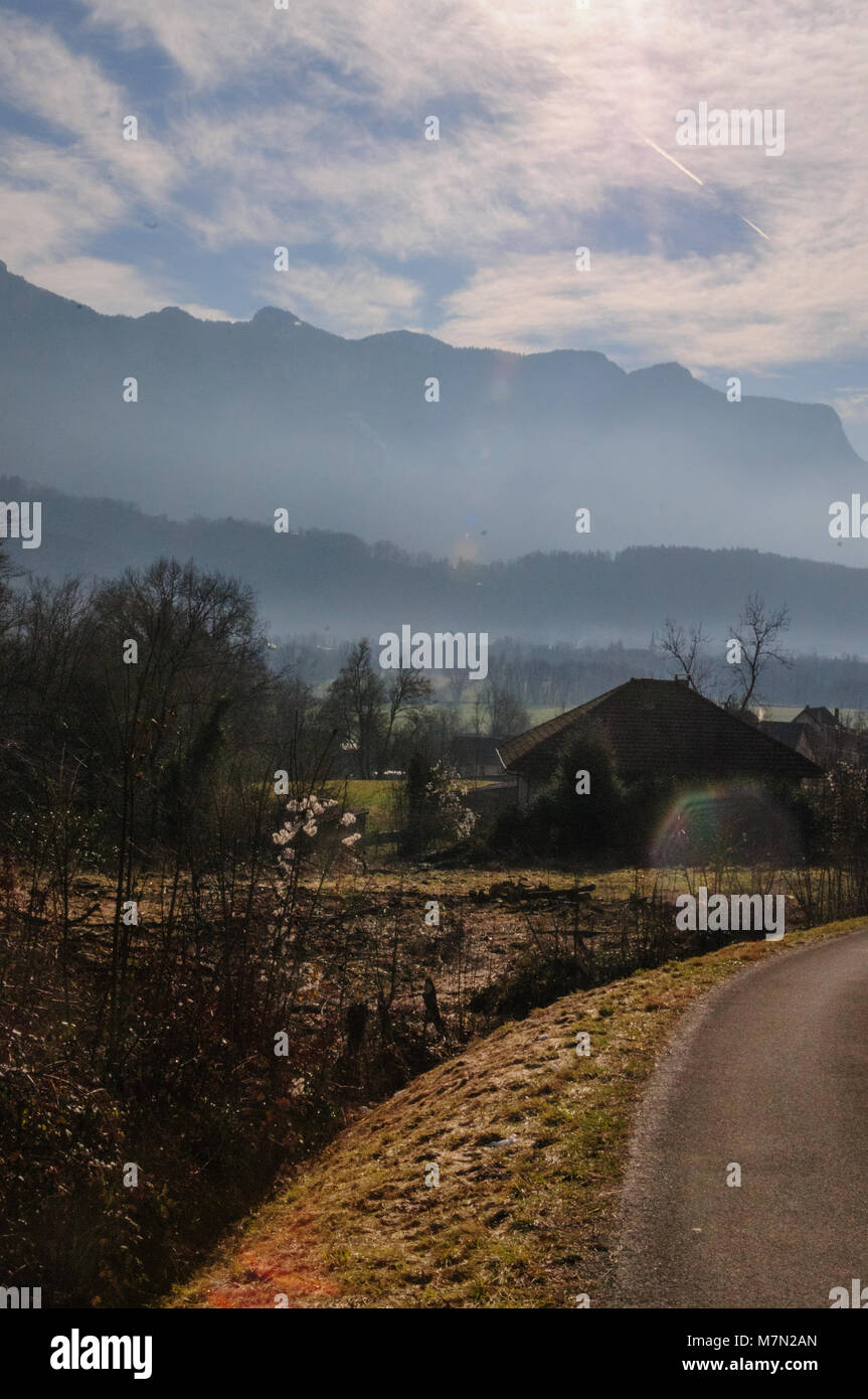 Landscape shot of the Savoy Area, Near Entre-deux-Guiers, in Souther ...