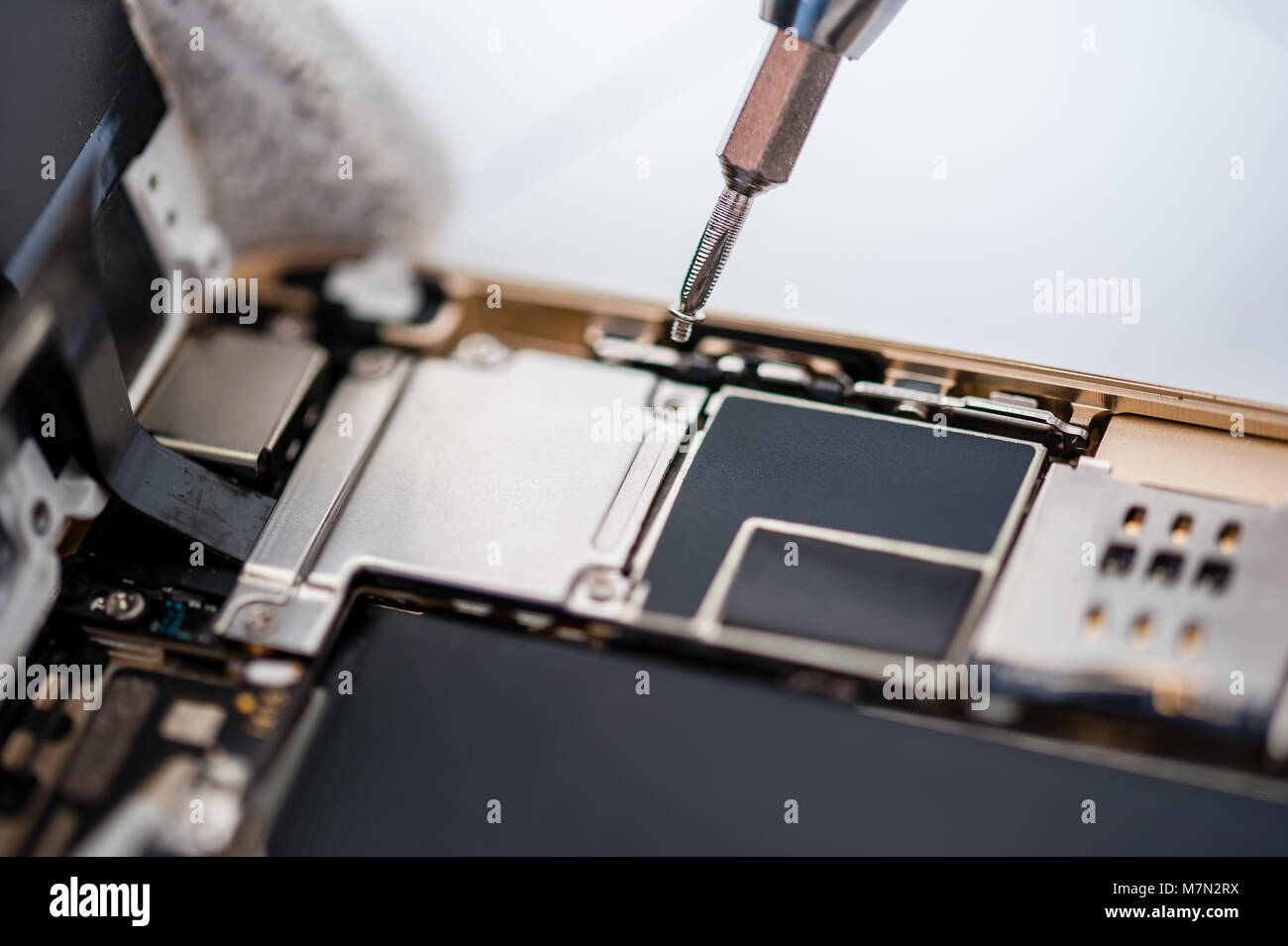 Close-up photos showing process of mobile phone repair Stock Photo - Alamy