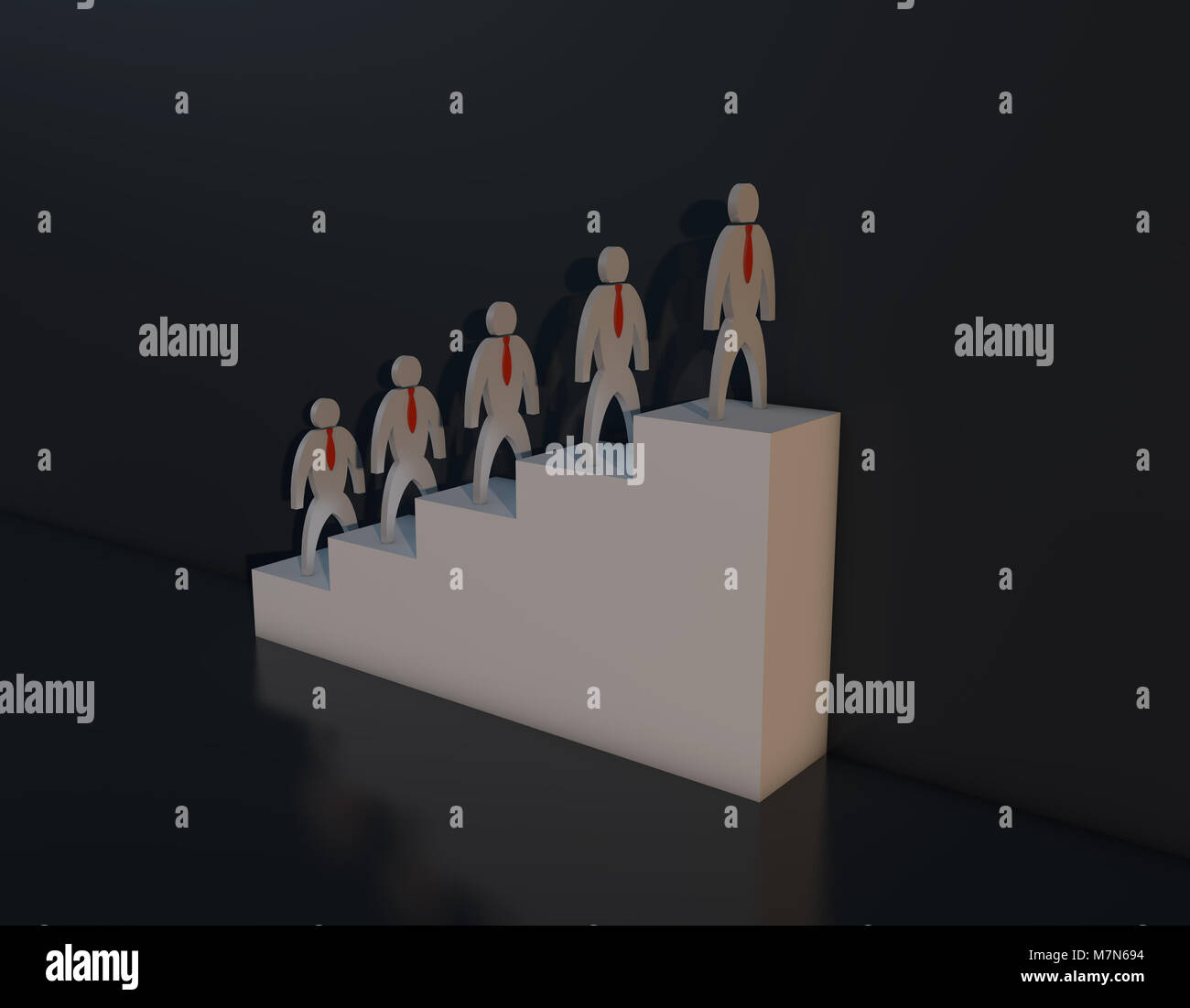 Team standing on ladder and getting success Stock Photo - Alamy