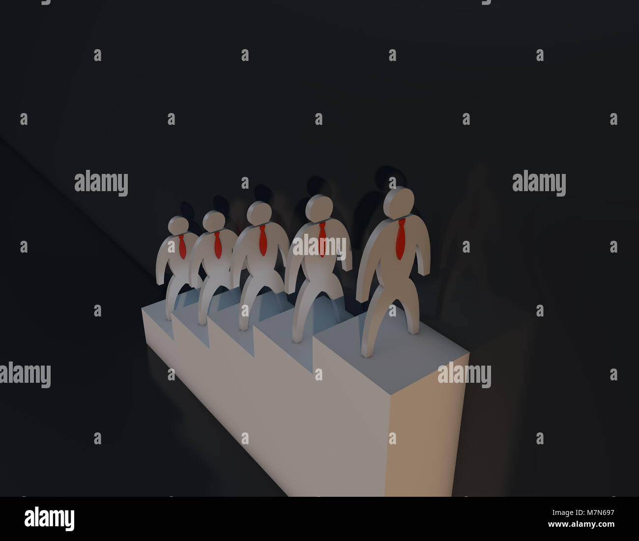 Team standing on ladder and getting success Stock Photo - Alamy