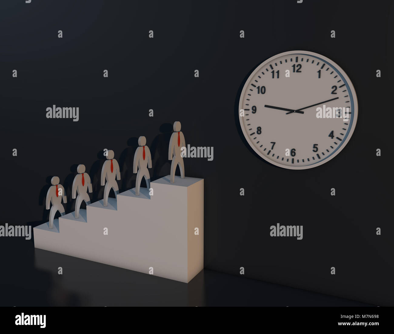 Team standing on ladder and getting success Stock Photo - Alamy