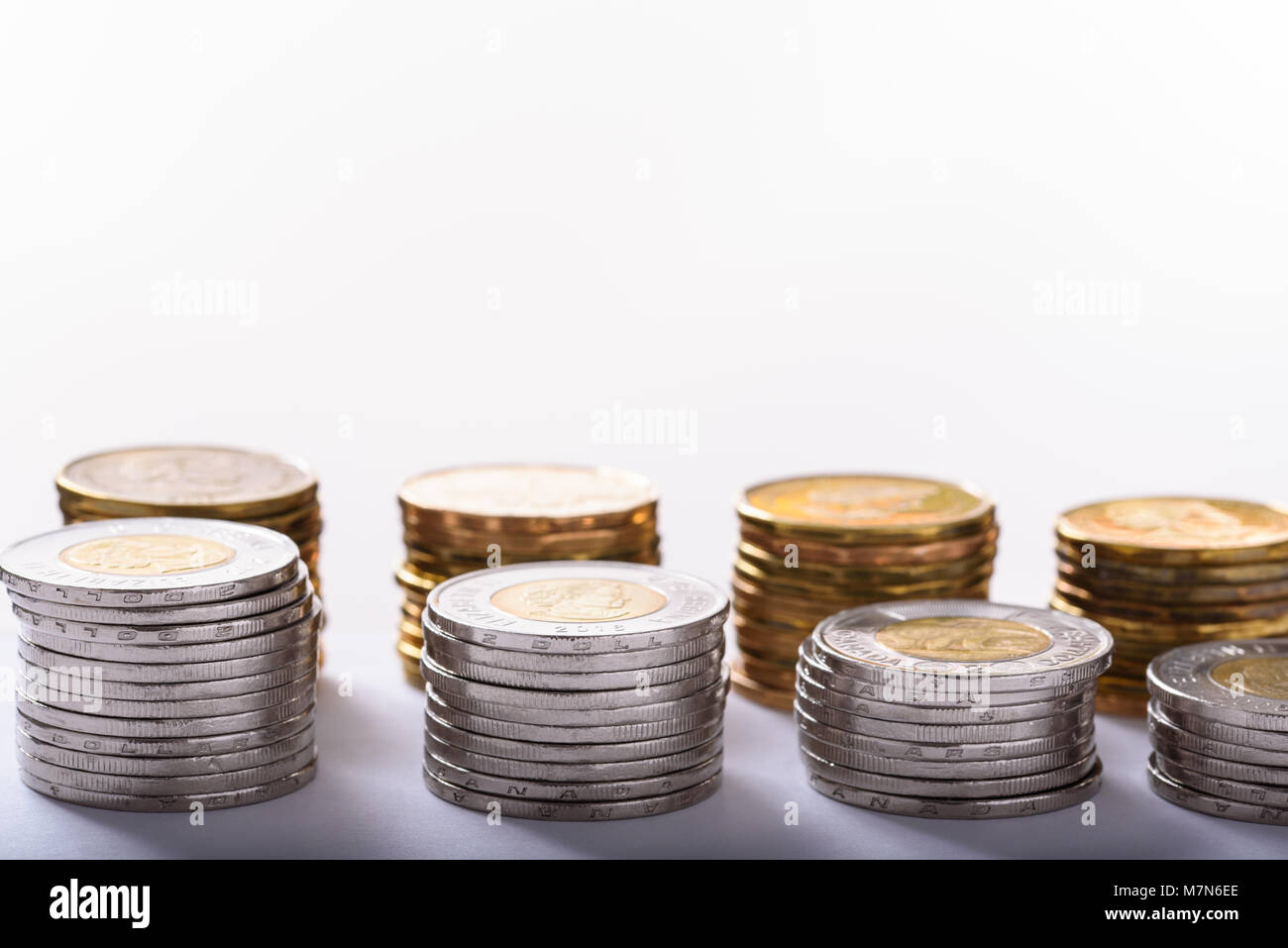 Hamilton, Ontario / Canada - March 10, 2018: Canadian one dollar and ...