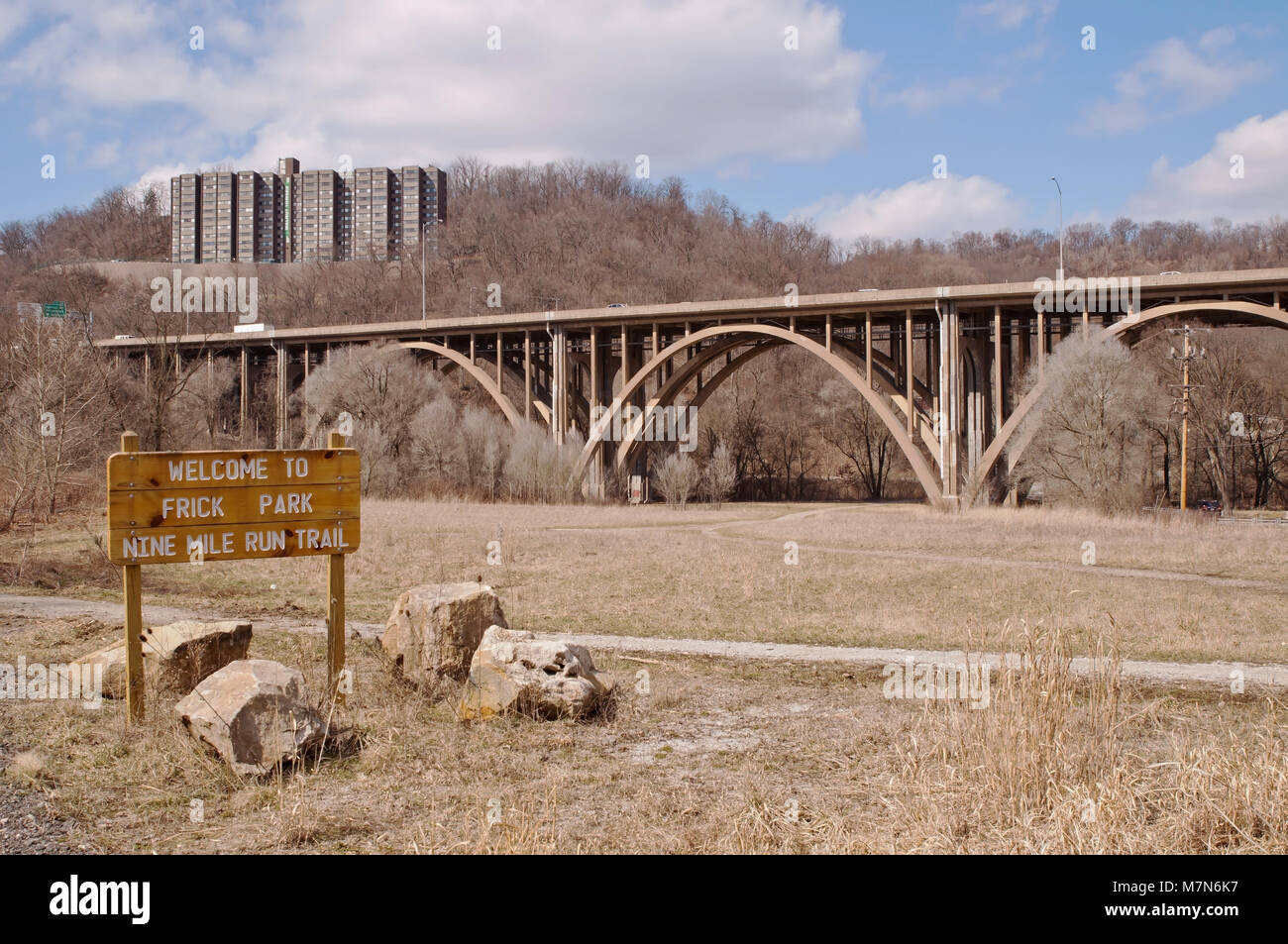 PITTSBURGH, PENNSYLVANIA 3-10-2018 Lower Frick Park on Commercial ...