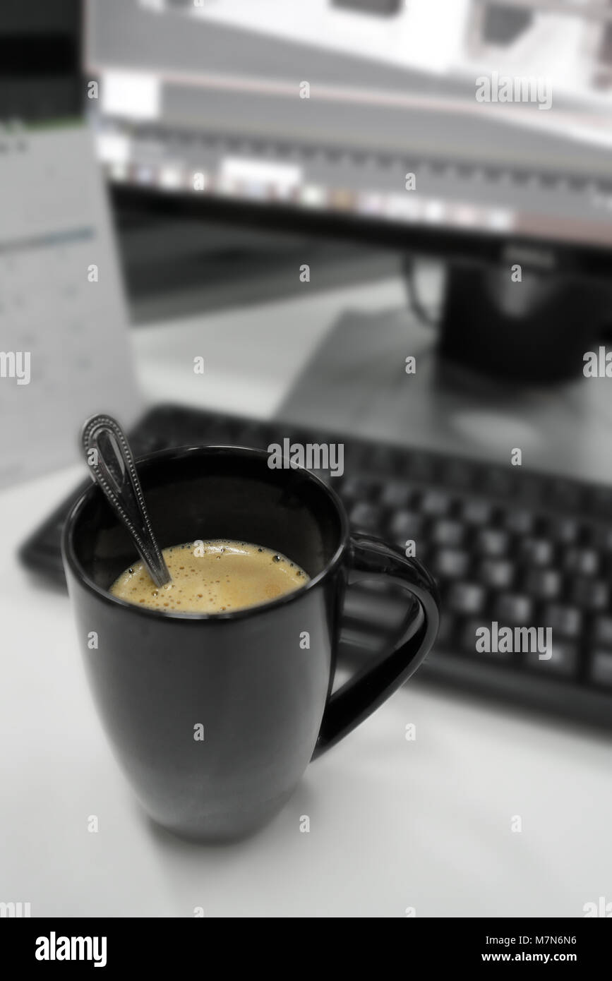 Coffee at work time Stock Photo - Alamy