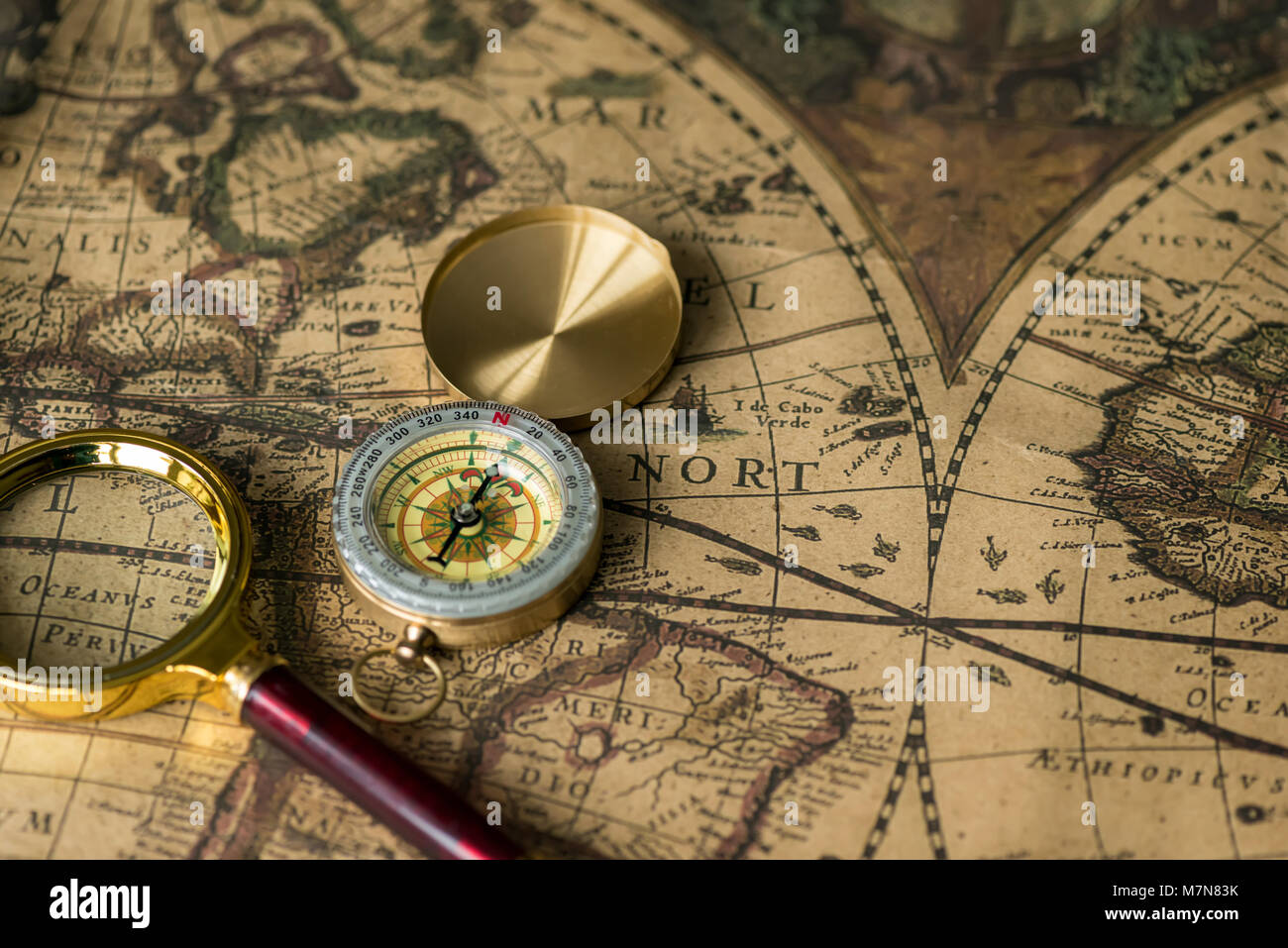 Retro compass hi-res stock photography and images - Alamy