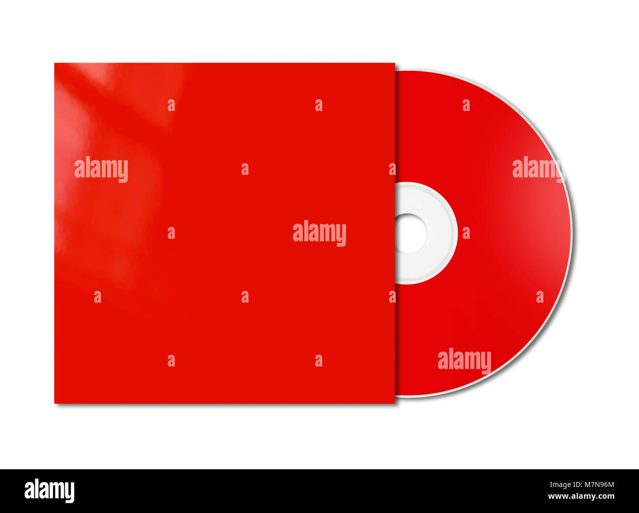 Red CD - DVD and cover mockup template isolated on white Stock Photo ...