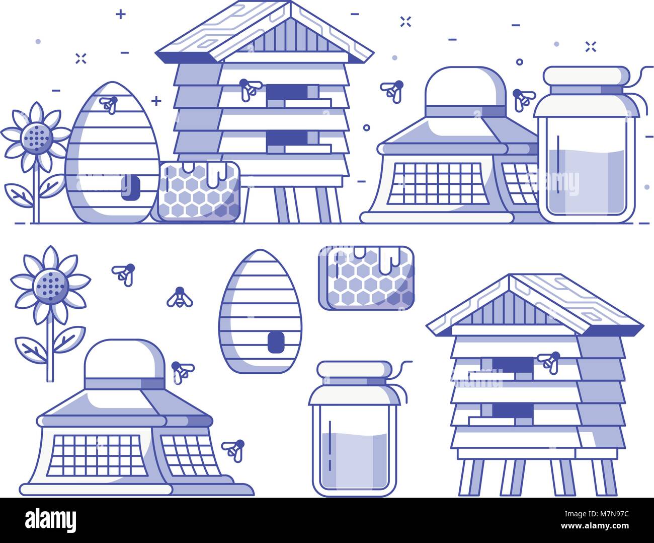 Beekeeping and Apiary Icon Set Stock Vector Image & Art - Alamy