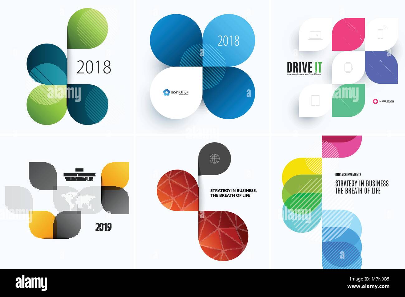 Set of modern design abstract templates. Creative business background ...