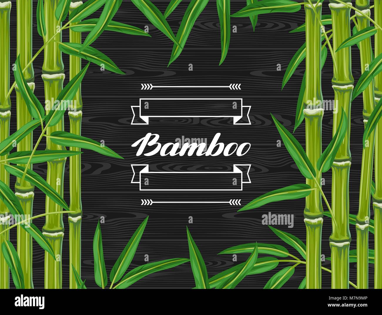 Background with bamboo plants and leaves. Image for holiday invitations ...