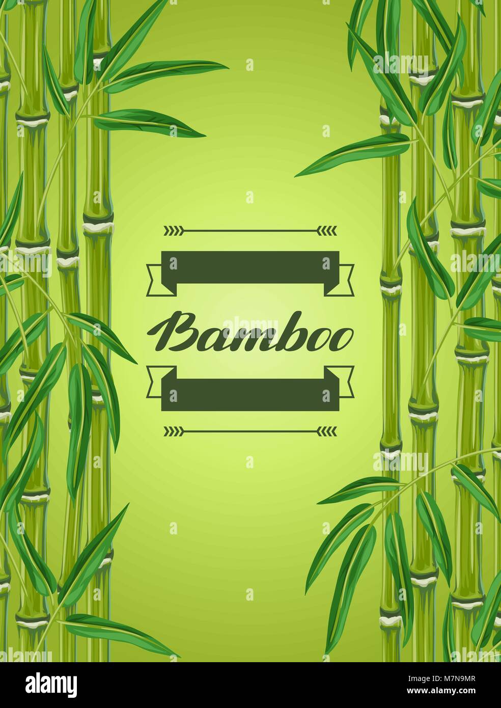 Background with bamboo plants and leaves. Image for holiday invitations ...