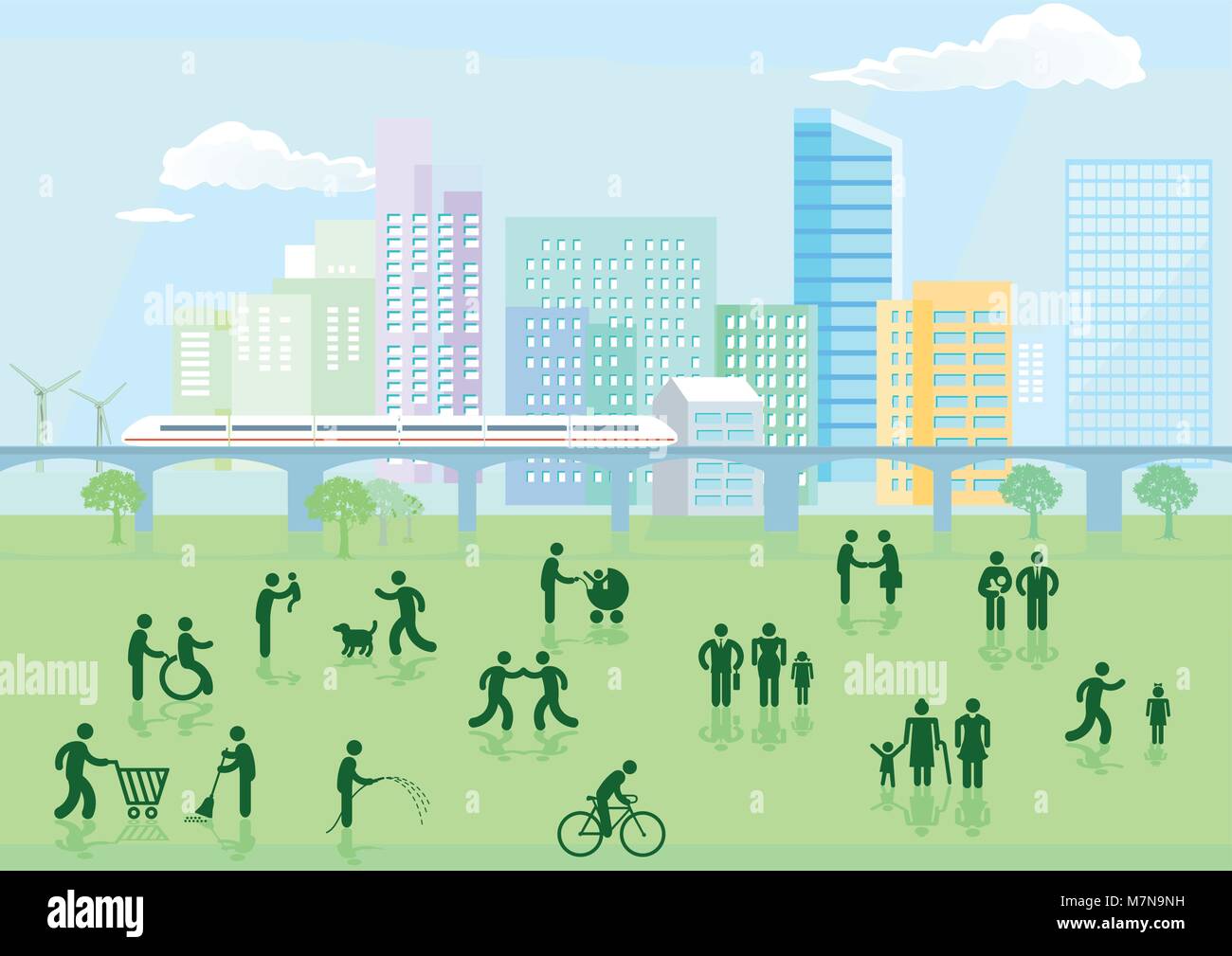 Walk friendly community Stock Vector Images - Alamy