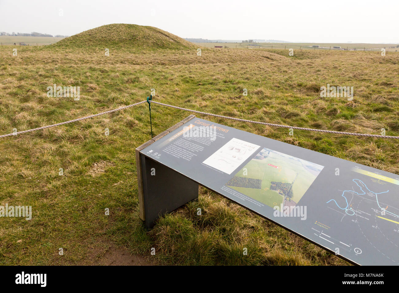 Bronze Age burial mounds known as the Cursus Barrows, Stonehenge ...