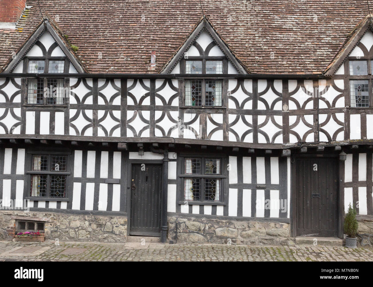 Sixteenth century half timbered architecture details of buildings in ...