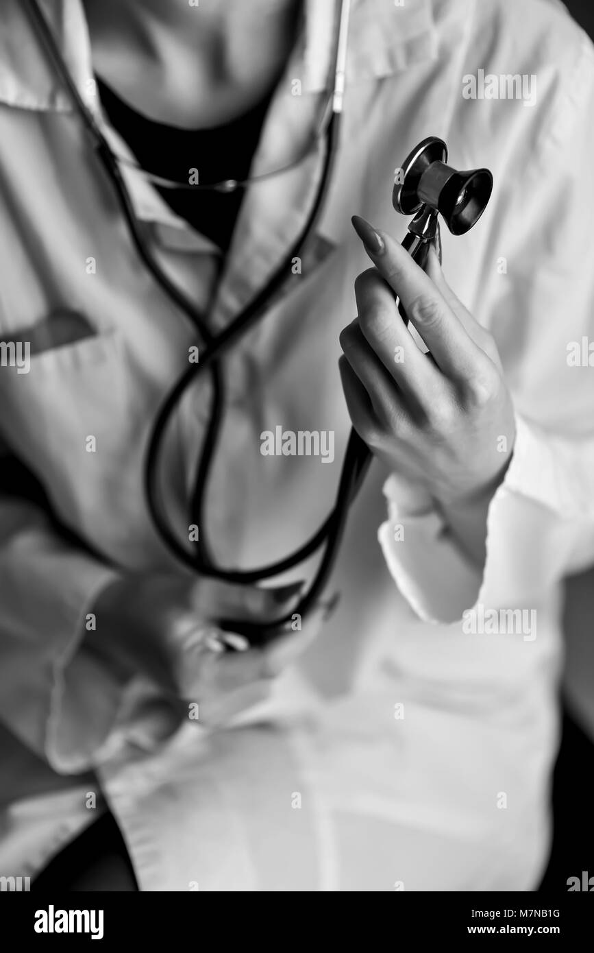 A stethoscope in the hands Stock Photo - Alamy