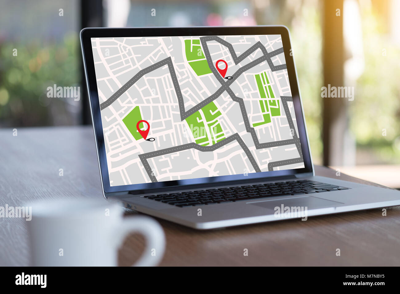 GPS Map to Route Destination network connection Location Street Map ...