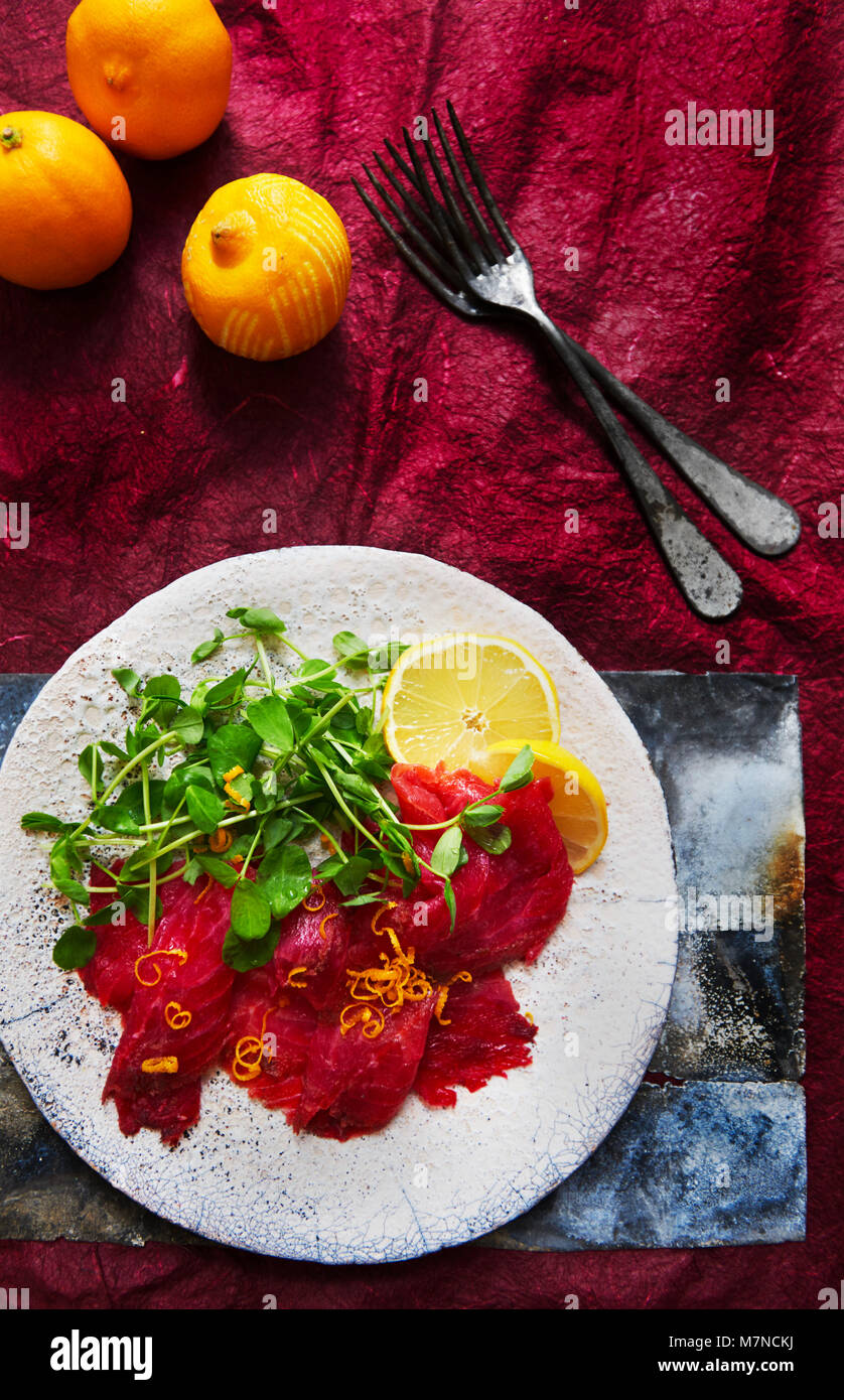 Beetroot Smoked Salmon Stock Photo - Alamy