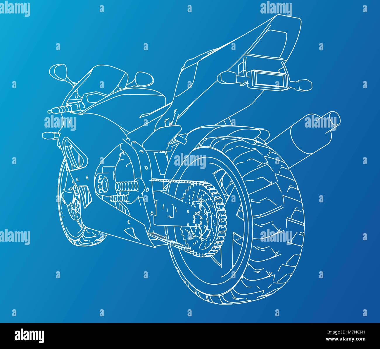 Chopper motorcycle frame Stock Vector Images - Alamy