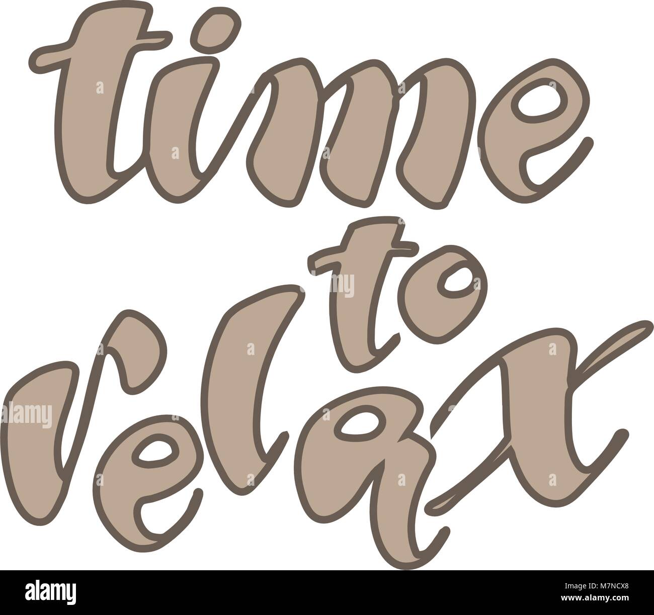 Time to relax hand drawn phrase. Ink illustration. Modern brush ...