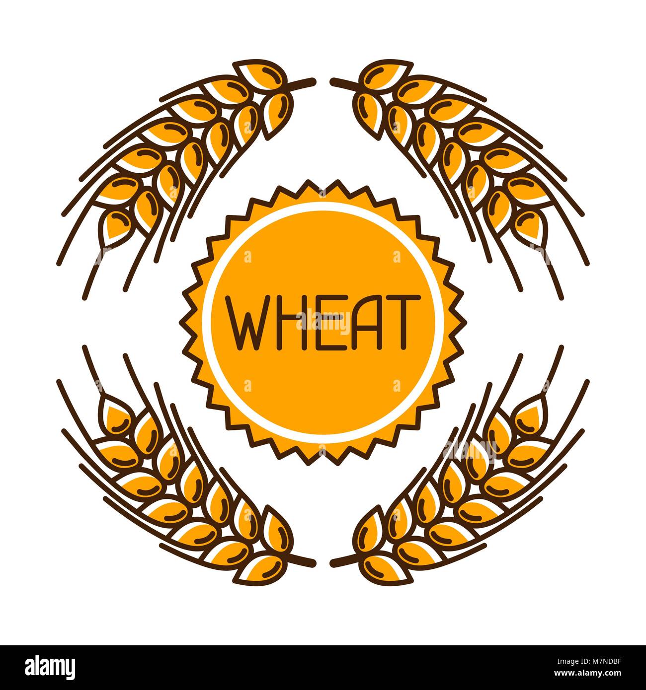 Wheat Grain Emblem Vector Stock Photos & Wheat Grain Emblem Vector ...