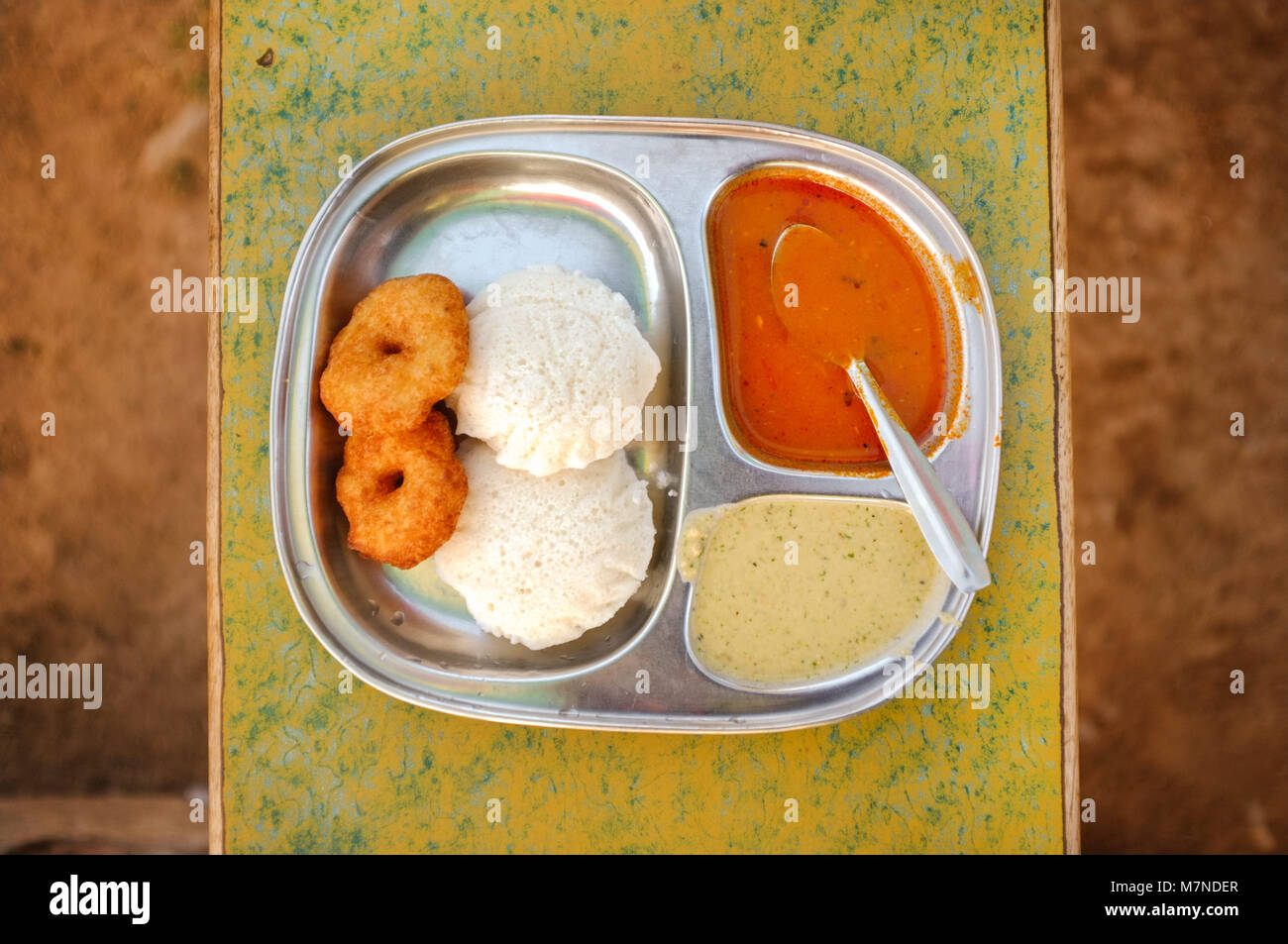 Traditional Indian Thali food on metal plate Stock Photo - Alamy
