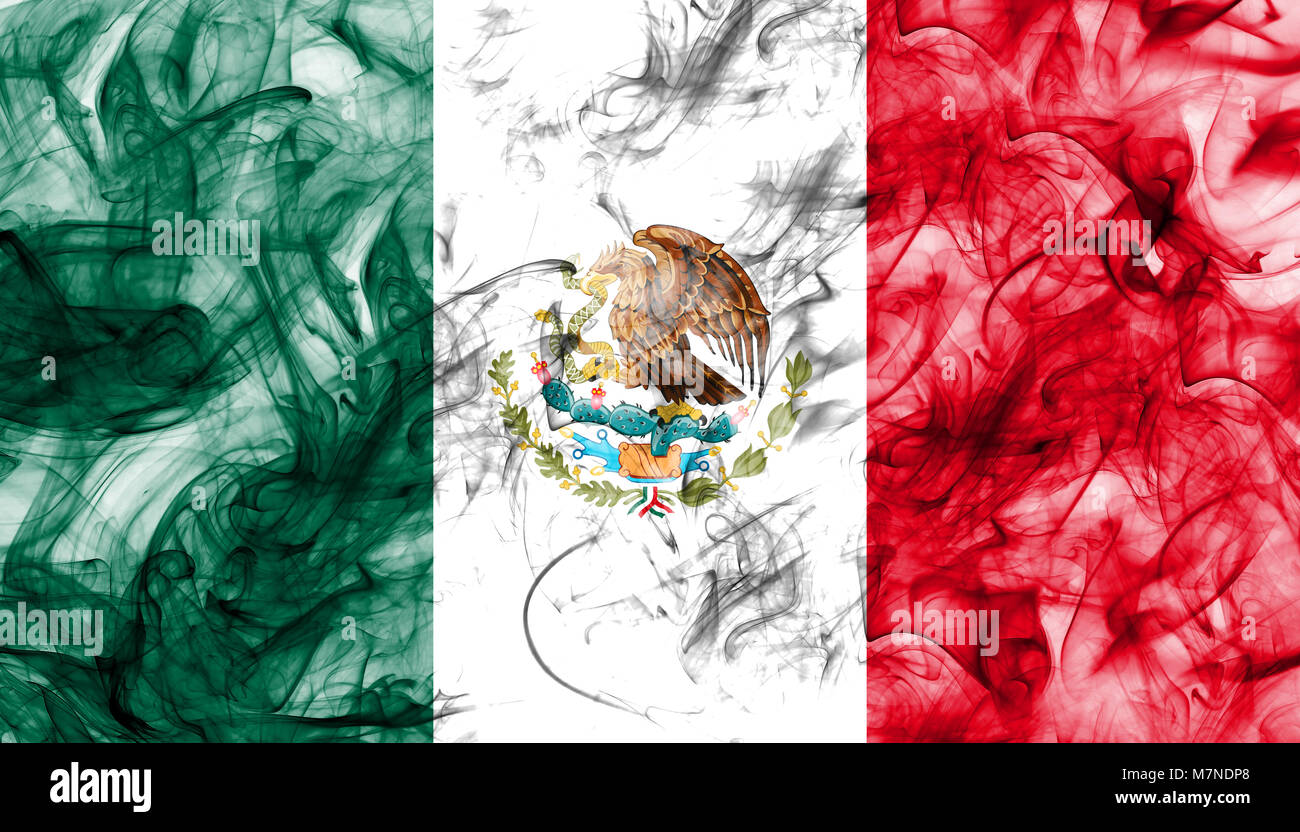 Mexico smoke flag Stock Photo - Alamy