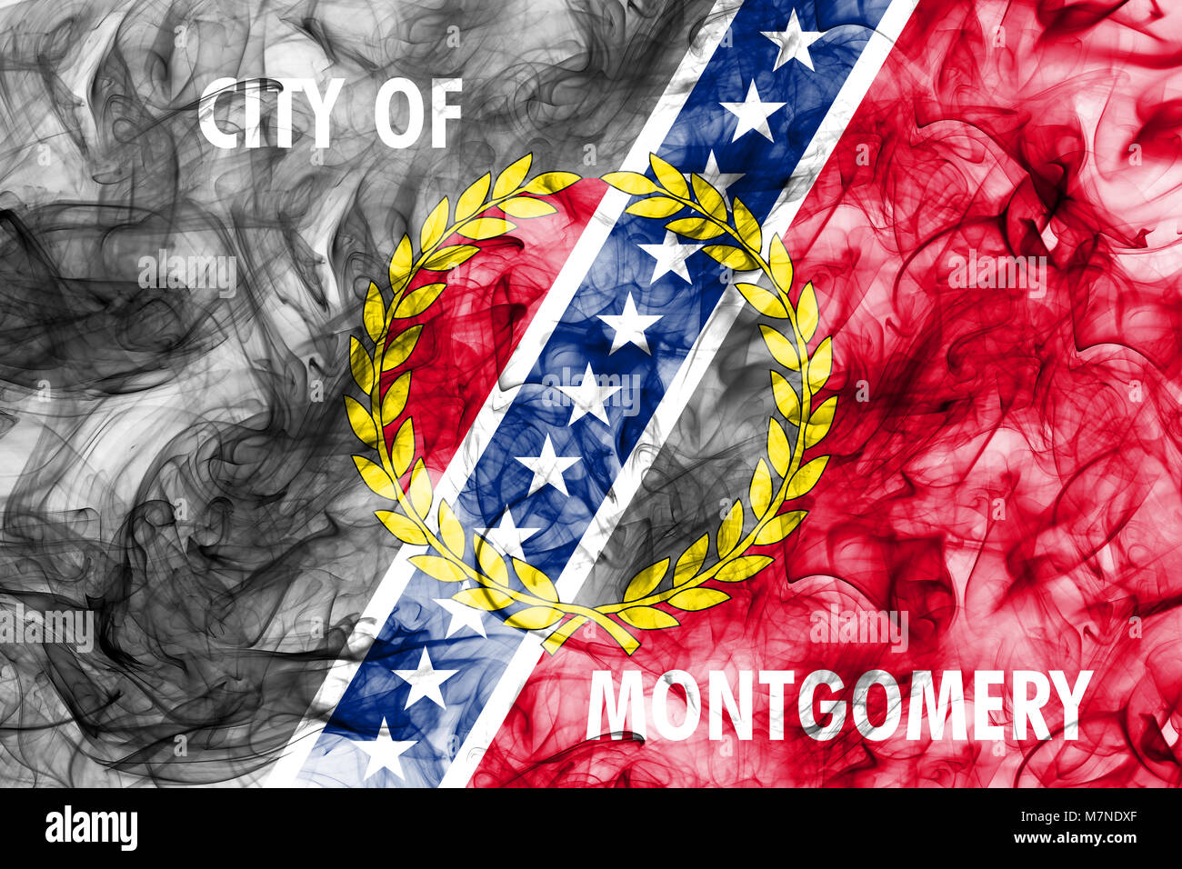 Montgomery city smoke flag, Alabama State, United States Of America ...