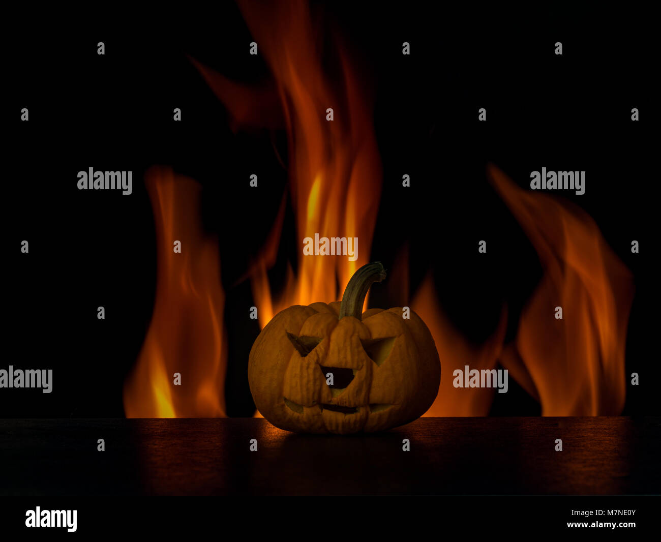 pumpkin on fire background, isolate black background Stock Photo - Alamy