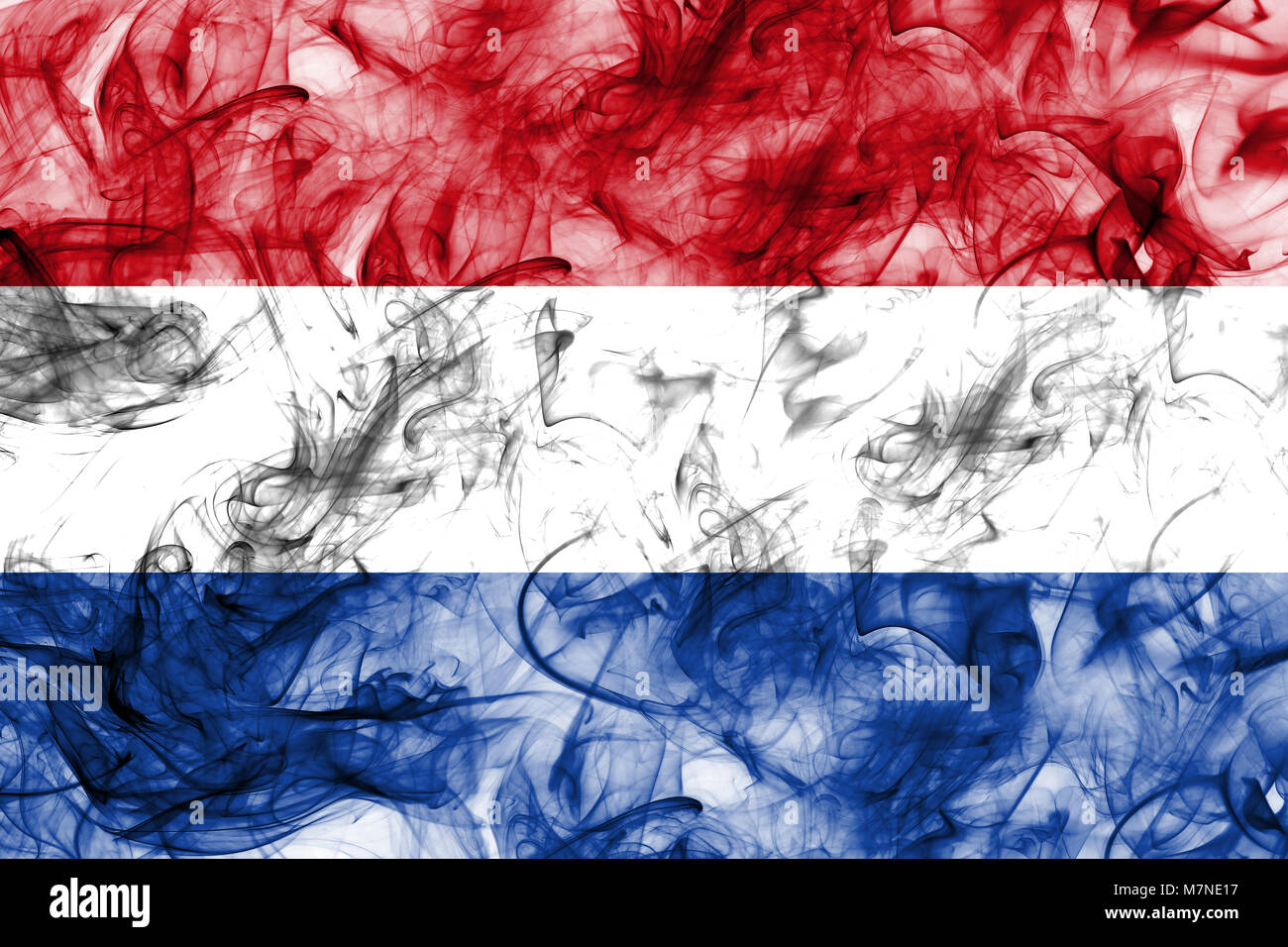 Netherlands smoke flag Stock Photo - Alamy