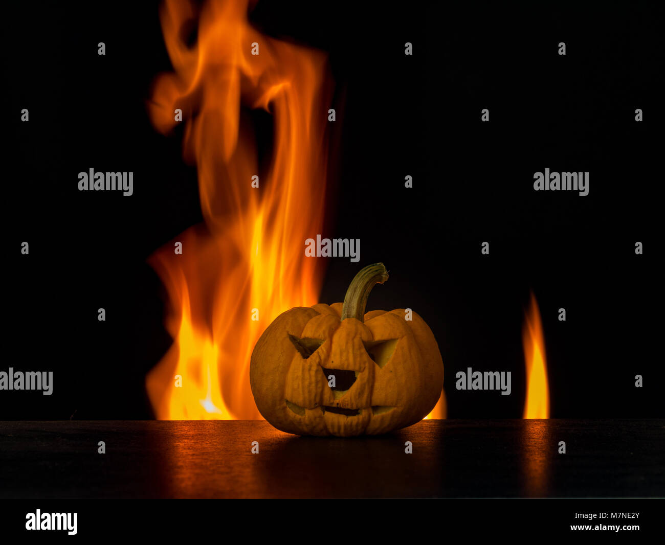 pumpkin on fire background, isolate black background Stock Photo - Alamy